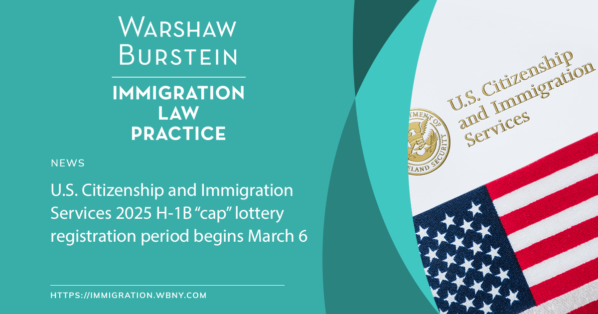 Immigration and Nationality Law | Warshaw Burstein LLP | U.S ...